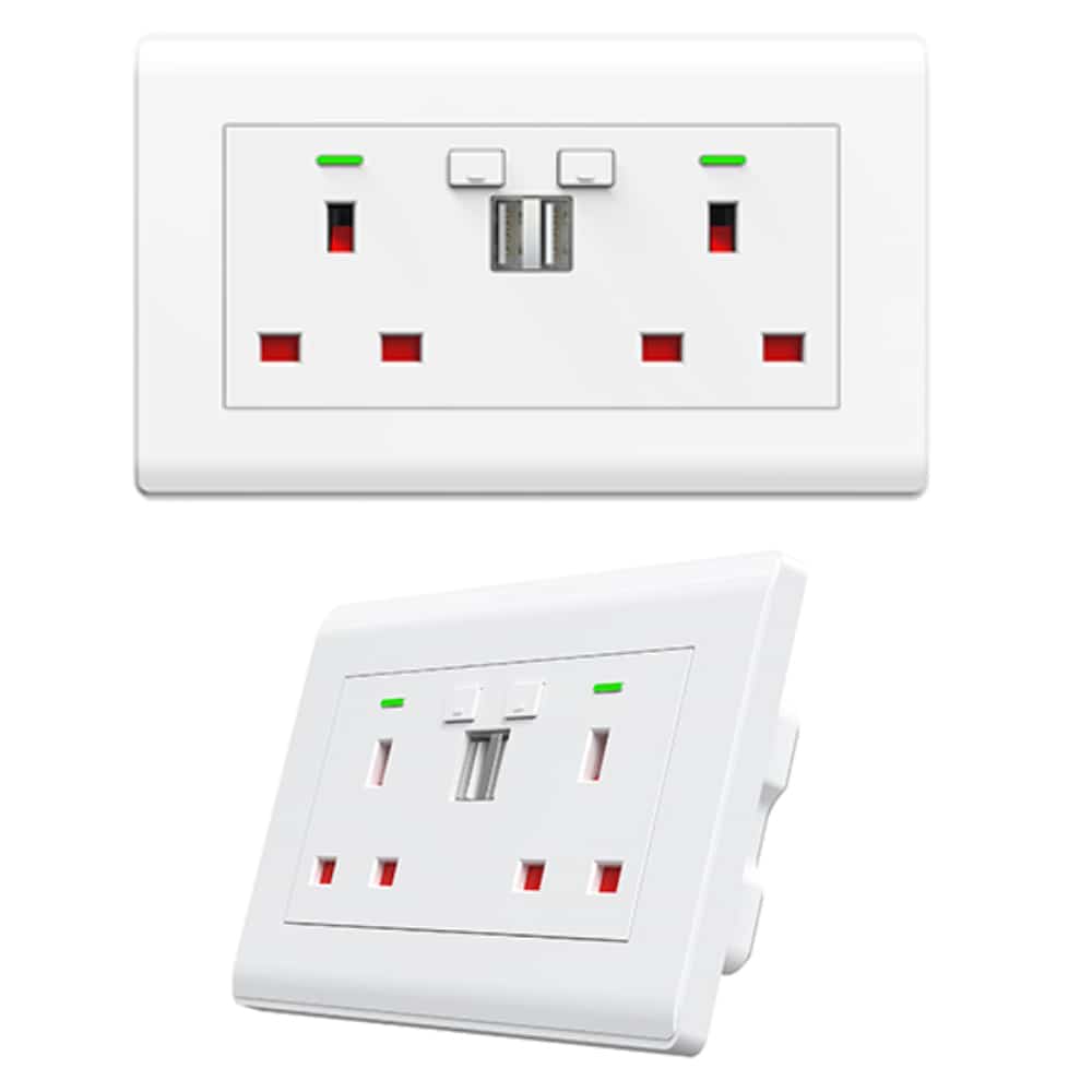 Smart WiFi Twin Socket (White) – Smart Home Tanzania